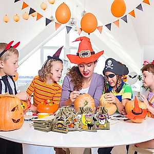 WorldBazaar Halloween Burlap Candy Bags 24PCS Halloween Burlap Treat Bags 4“ X 6” Halloween Linen Goodie Bags Wrapping Decorative Bags for Halloween Party Favors