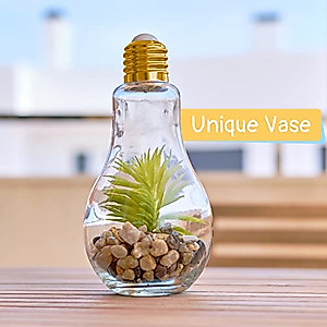36 PCS Light Bulb Jars Clear Plastic Candy Jars Bulb Vase Christmas Ornaments Light Bulb Storage Containers with Lids Fillable Light Bulb for Candy Christmas Tree Hanging Decorations(Gold)