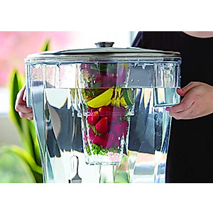 Service Ideas CBDRT5SS Beverage Dispenser, Round, 5 Gallon, Stainless Steel w/Infuser Tube, Silver