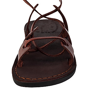 Holy Land Market Unisex Adults/Children Genuine Leather Biblical Sandals/Flip Flops/Slides/Slippers (Jesus) Suede V