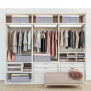 DIMJ Closet Baskets, 3 Packs Trapezoid Storage Bins, Foldable Fabric Baskets for Clothes, Baby Toiletry, Toys, Towel, DVD, Book