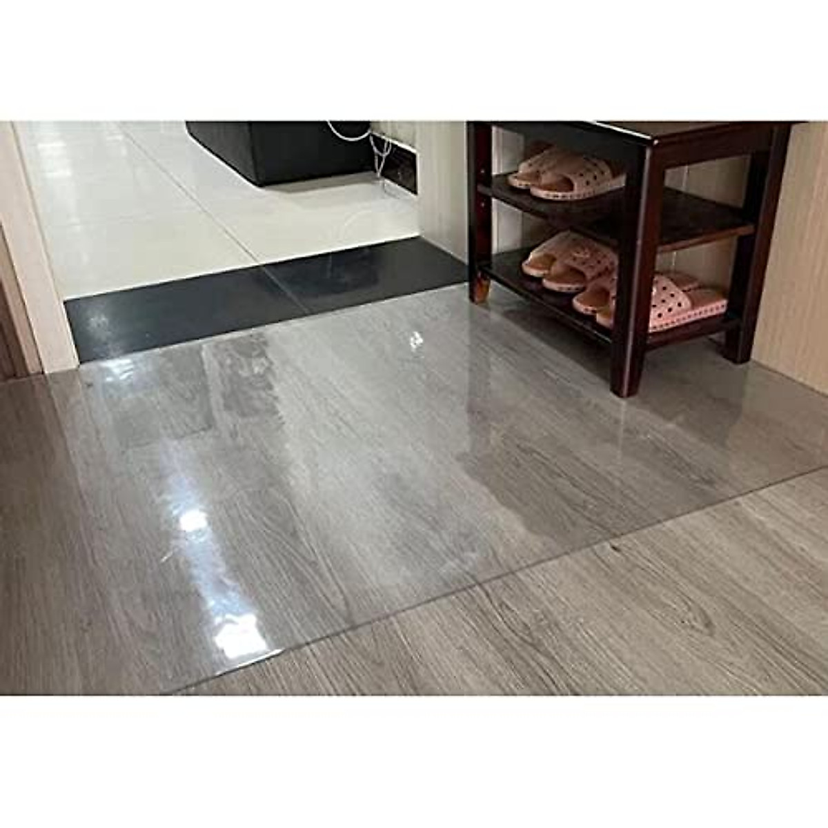 Clear PVC Desk Chair Mat 2.0mm PVC Floor Protection Pad Door Mat,Household Waterproof Non-slip Mat,for Hard Floors Table Cloth Protector, 40/50/60/70/80/90/100/110/120cm wide,100-500cm for Office & Ho