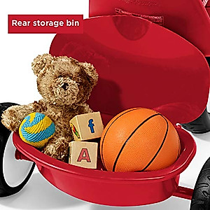 Radio Flyer Deluxe Steer & Stroll Ride-On Trike, Tricycle For Toddlers Age 2-5, Toddler Bike, Red