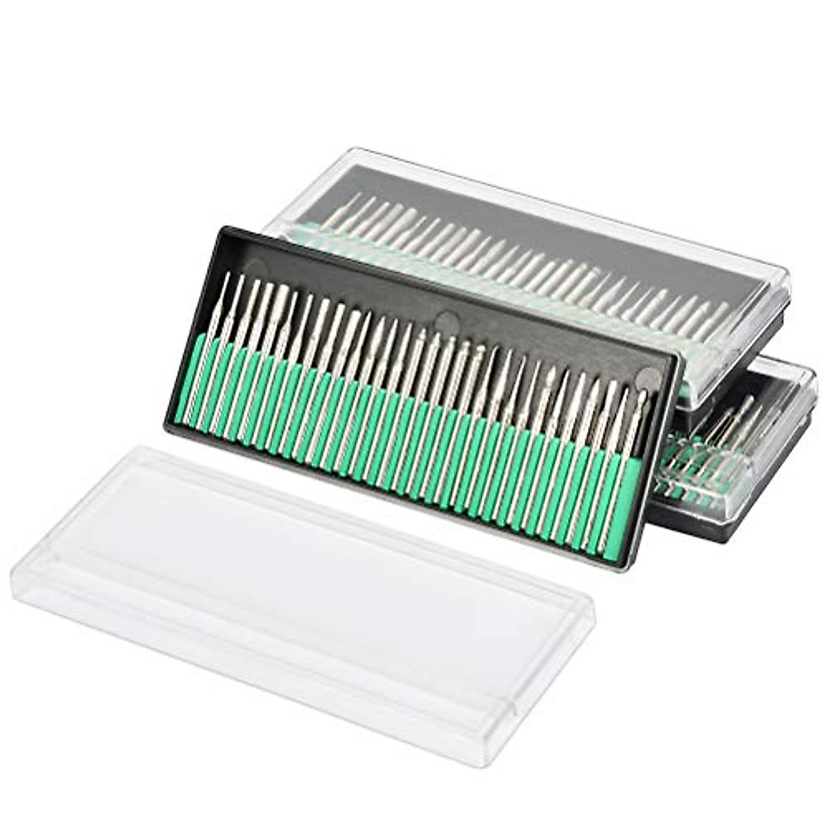 TIMESETL 90 Pcs Diamond Burr Bits Drill Kit for Engraving Carving Rotary Tool, 1/8"(3mm) Shank, for Glass, Gemstone, Metal