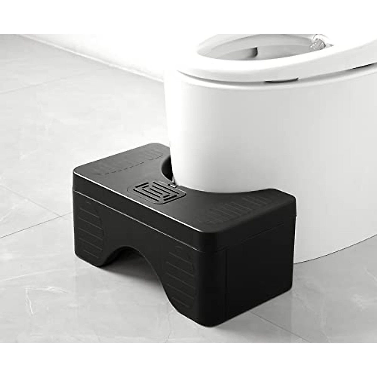 EASICOZI Potable Bathroom Squat Stool, Convertible Squatting Toilet Stool from 7” to 9” Height, Foldable Toilet Step Stool for Adult and Teens（Black）
