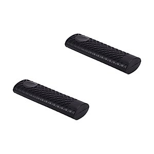 Bettomshin 3Pcs Silicone Hot Handle Holder, 155mm/6.1inch Non-Slip Silicone Pot Holder Sleeve, Heat Resistant Potholder Cookware Handle Cast Iron Skillet Handle Cover Black