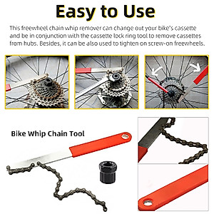 Mardatt 8Pcs Bike Repair Tool Kit Includes Bike Crank Extractor, Spoke Wrench, Bottom Bracket Remover, Cassette Removal Tool, Chain Breaker, Spanner Wrench, Flywheel Chain Removal Tool