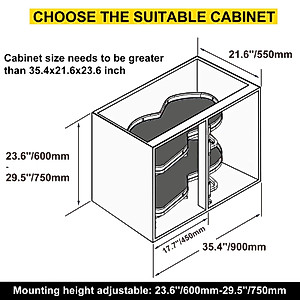 Corner Blinds, 2 Tier Adjustable Swing Pull Out Organizer with Strong Load Bearing, Smoothly Rotation, Maximizes Space, Wide Usage for Blind Corner Cabinet (Right Open)