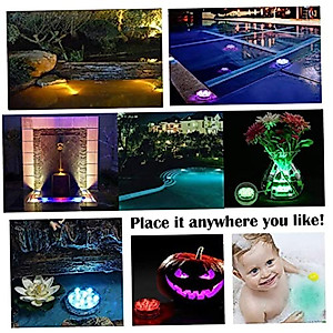 Muzrunq Submersible LED Lights Multicolor RGB 10LEDs Waterproof Underwater Lights Base Garden Swimming Pool Light for Wedding Party Vase Bowl 4Pcs.