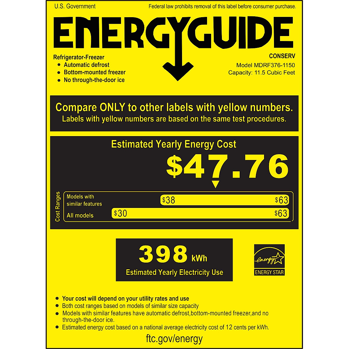 Conserv 11.5 cu.ft. Slim Bottom Mount Refrigerator With Wine Rack in Stainless