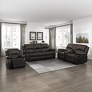 Lexicon Saffron Wall-Hugger Manual Double Glider Reclining Loveseat, Brown
