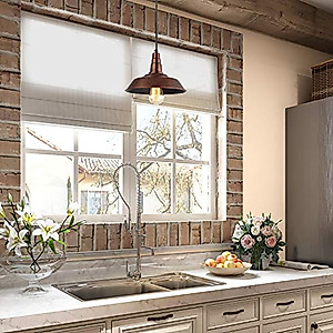 LNC Pendant Lighting for Kitchen Island Farmhouse Bran Hanging Fixtures with Rustic Finish Fit in Bedroom, Foyer, Hallway, 10.2”W*7”H, A0190702, Brown