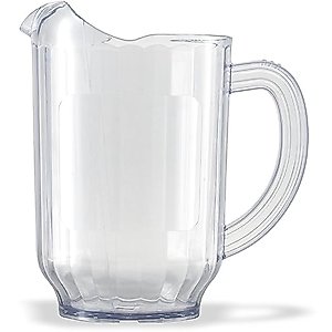 Carlisle FoodService Products Versapour Clear Pitcher Tall Pitcher for Restaurants, Catering, Kitchens, Plastic, 60 Ounces, Clear, (Pack of 6)