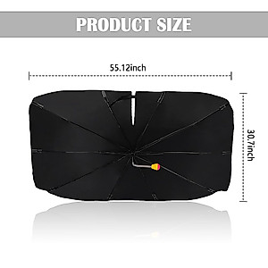 SSNNUU 2023 New Upgrade Car Windshield Sunshade Umbrella,Opening Design Foldable Protection Automotive Interior and Keep Cool,UV Protection fit Napping Car Accessories (Upgraded Adjustable Handle)