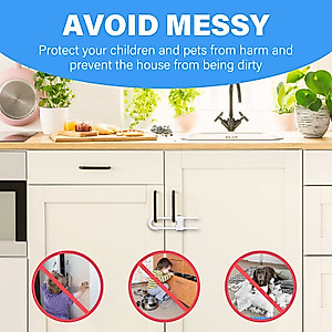 Baby Proofing Cabinets,Cabinet Locks for Babies,U-Shaped Child Locks for Cabinets, Child Proof Cabinet Latches,Child Safety Cabinet Locks with Adjustable by SPISPI (Pack of 6)