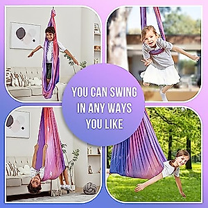 Sensory Swing Indoor Outdoor for Kids, Therapy Swing for Kids, Swing Hammock for Child & Adult with Autism, Sensory Joy Therapy Swing for Kids Joy Therapy Swing for Kids（Double Layer）