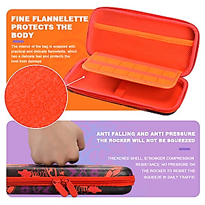Carrying Case Compatible with Nintendo Switch Oled（Scarlet & Violet ),Switch Oled Case Cover with Screen Protector,Playstand,Thumb Grip Caps for Nintendo Switch Oled.