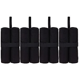 MOOCY Large Weight Bags for Party Weeding Pop up Canopy Outdoor Shelter, Heavy Duty Instant Leg Canopy, White Sand Bags Anchor Kit, Set of 4 (Black)