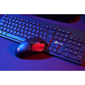 KLIM Light V2 Rechargeable Wireless Keyboard + New 2022 + Slim, Durable, Ergonomic + Backlit Wireless Gaming Keyboard for Laptop PC Mac PS4 PS5 Xbox One + Long-Lasting Built-in Battery (Renewed)