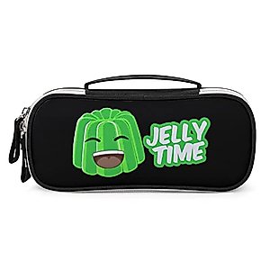 Jelly Time PU Leather Pen Pencil Bag Organizer Portable Makeup Carry Case Storage Handbag