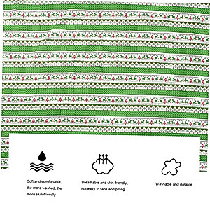 CORHAD Sheet Sewing Patchwork Stocking Christmas Printed Elk Green Quarters Linen Supplies with Art Scrap Bundles Wreath Reindeer DIY Pattern Fabric Bag Apron Bundle Quilting Doll Precut