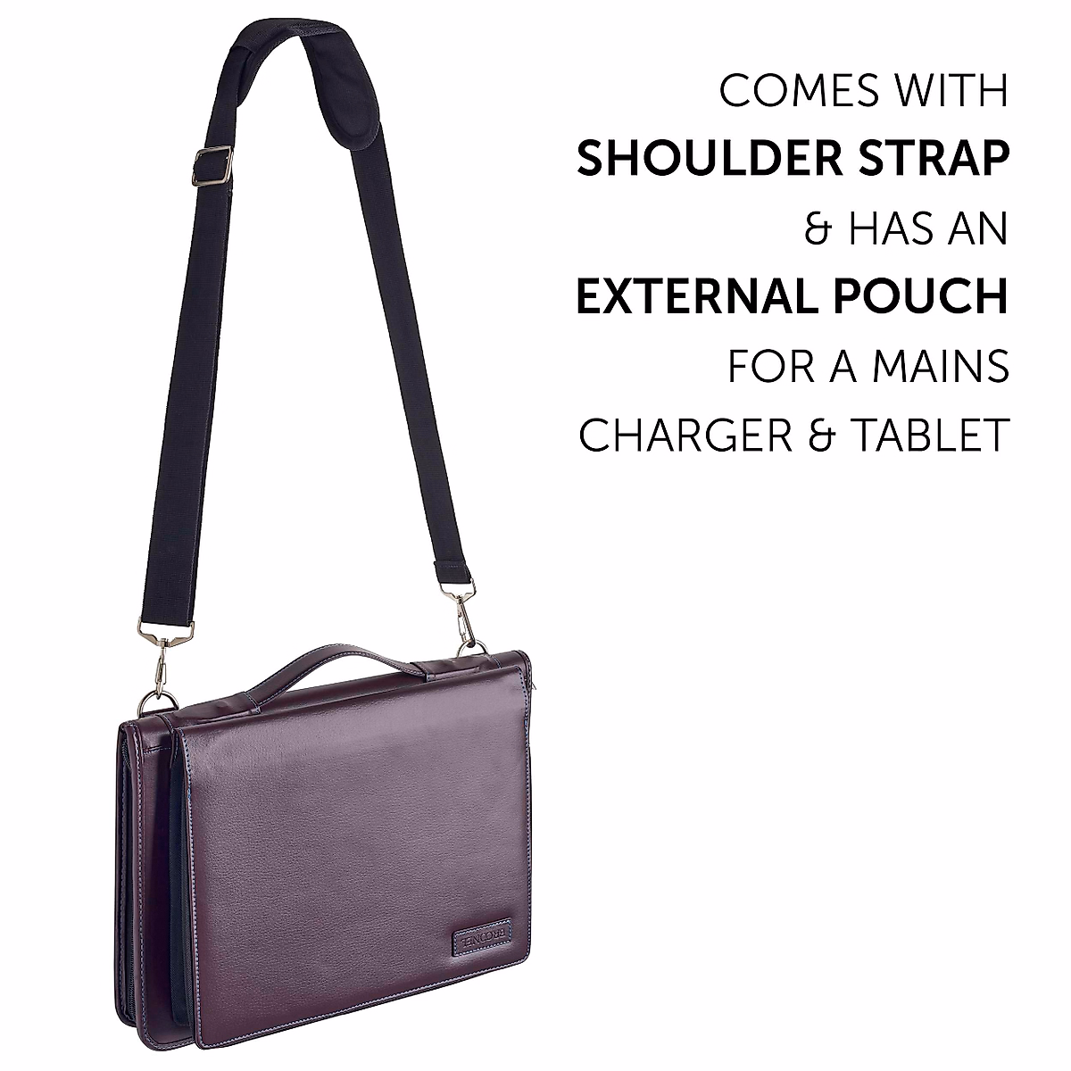 Broonel Purple Leather Laptop Messenger Case - Compatible with Microsoft Surface Pro 7 12.3"