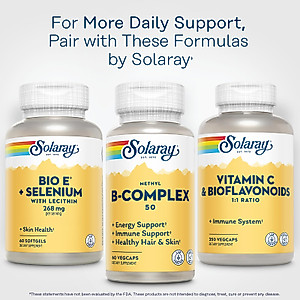 SOLARAY Bio Vitamin E with Selenium 400IU Healthy Heart Function, Antioxidant Activity & Skin Support High Absorption 120 Softgels