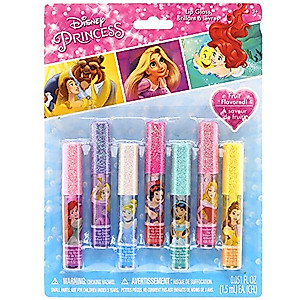 Townley Girl Disney Princess Super Sparkly Lip Gloss Set, 0.05 Fl Oz (Pack of 7)