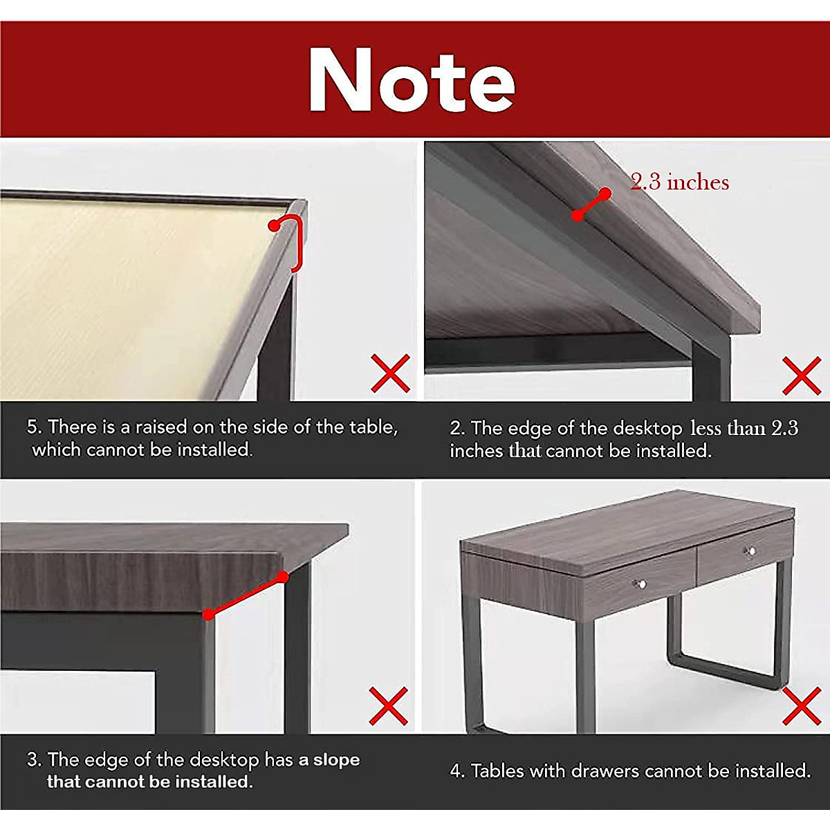 Eulps Ergonomic Forearm Support Clamp-on Leather Elbow Armrest Pad Ergonomic Desk Extender for Home and Office, Easy Typing & Pain Relief (Black)