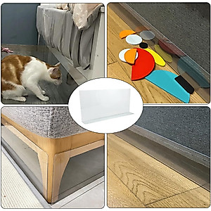 Rictine 8 Pack Clear Toy Blockers for Furniture, 16" L x 7.5" H Under Bed Blocker for Pets, Adjustable Gap Bumper Under Couch Blocker, Stop Things from Going Under Couch Sofa Bed with Strong Adhesive