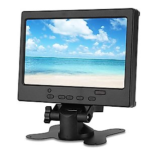 Wendry 7 Inch Monitor,1080P HDMI Computer Monitor,16:9 LED Backlight Display for,Portable VGA AV HDMI Computer Screen with Stand for Car Display, CCTV, LCD Full HD Monitor