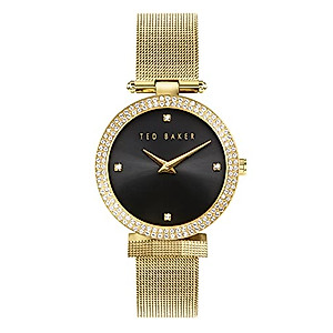Ted Baker Women's Quartz Stainless Steel Strap, Gold, 16 Casual Watch (Model: BKPBWS2109I), Gold/Black