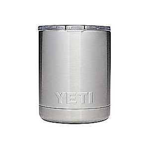 YETI Rambler 10 oz Lowball, Vacuum Insulated, Stainless Steel with Standard Lid, Stainless