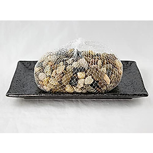 7.75" Rectangular Black Stain Ceramic Humidity/Drip Tray for Bonsai Tree + Rock