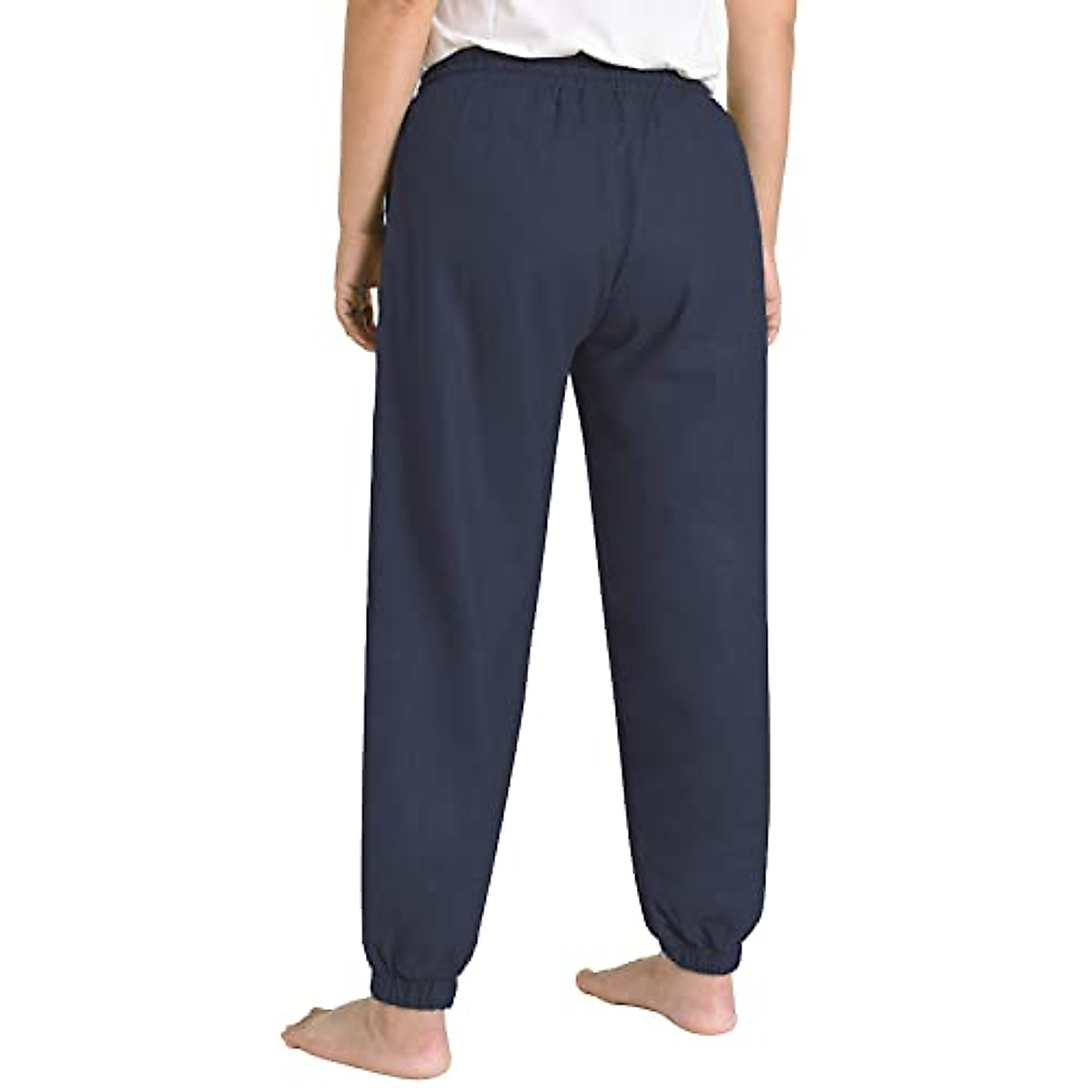 Weintee Women's Linen Joggers with Pockets 2X Navy