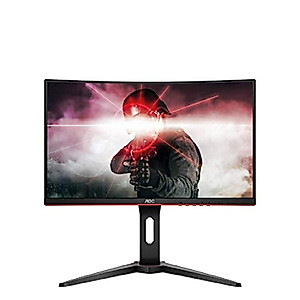 AOC C24G1 23.6" Curved Frameless Gaming Monitor, FHD 1920x1080, 1500R, VA, 1ms MPRT, 144Hz, FreeSync, DisplayPort/HDMI/VGA, Height Adjustable, VESA (Renewed)