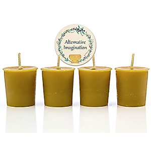 Alternative Imagination Premium 100% Pure, Natural Beeswax Votive Candles - Pack of 4