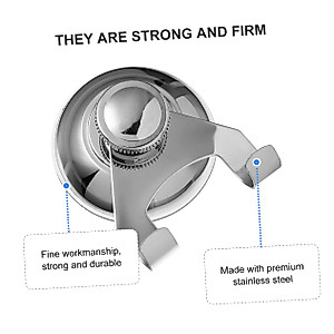 STOBAZA 2pcs Sucker Clothes Hook Metal Shower Suction Cup Hooks Shower Suction Hooks Bathroom Suction Hooks Heavy Duty Hangers Bathroom Organizer Stainless Steel No Punching Wall Hook