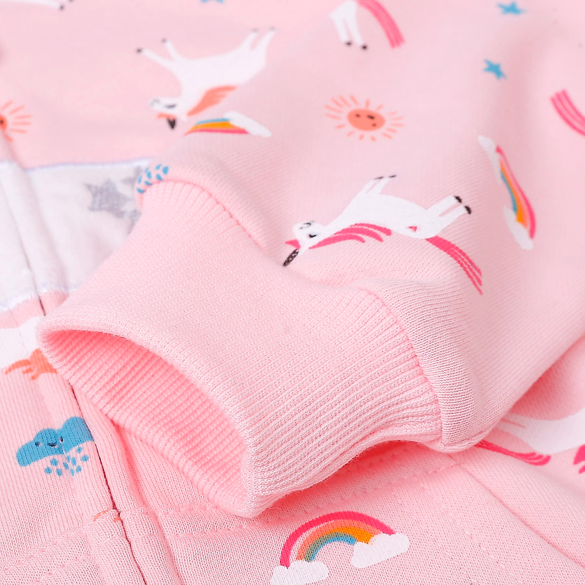 Akyzic Jackets for Girls Zip Up Hoodie Unicorn Jacket Kids Back to School Outfit Hooded Sweatshirt Toddler Winter Outerwear 5T/3012