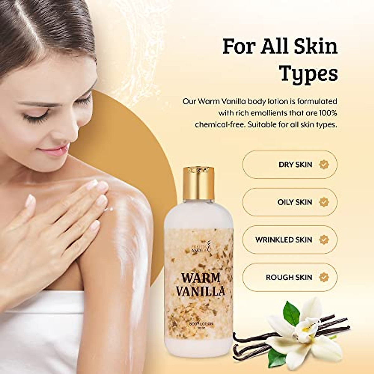 Scented Body Lotion For Women, Deep Moisturizing Hand Cream, Firming Body Butter For Dry Skin, Womens Luxury Stocking Stuffers And Fragrance Gifts That Smell Good, 10oz (Warm Vanilla)