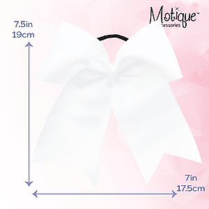 White Jumbo Bow Pony with Tails