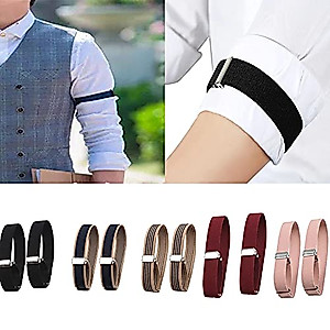 Lokusel 5Pairs Elastic Armbands Anti-Slip Shirt Sleeve Holders for Men Women,Adjustable Arm Shirt Garters Hold Up Sleeve Garters Garters Shirt Sleeve Holders