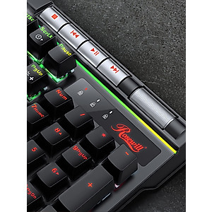 Rosewill Blitz K50 RGB BR Wired Gaming Tactile Mechanical Keyboard, 14 RGB Backlight Anti-Ghosting 6 Macro Keys, Dedicated Media Controls