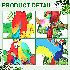 30 Tropical Birds Party Supplies Tropical Hawaiian Decorations Toucan Parrot Party Hanging Swirl Foil Ceiling Decor for Summer Luau Hawaiian Beach Pool Party Wedding Birthday Party Supplies