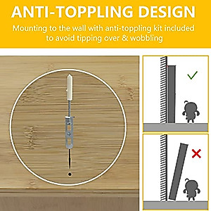 VEIKOUS Bamboo Over The Toilet Storage Cabinet, Bathroom Space Saver, Over The Toilet Rack with Adjustable Shelf, Natural Color