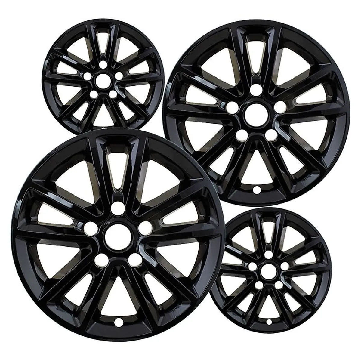 Fuel Rider Set of 4 17 Inch Gloss Black Wheel Skins Compatible with 14-19 Dodge Journey 17-19 Caravan Impostor for Style Wheel Rim Covers