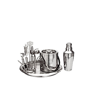 Nine Piece Hammered Finish Steel Bar Set