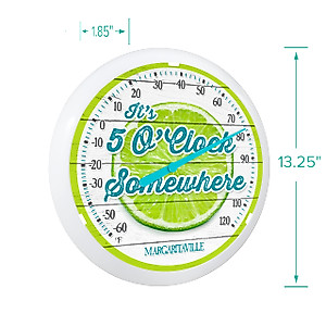 La Crosse 5 O'Clock Somewhere 13.25-inch Cheeseburger in Paradise Margaritaville Analog Dial Thermometer, Multi