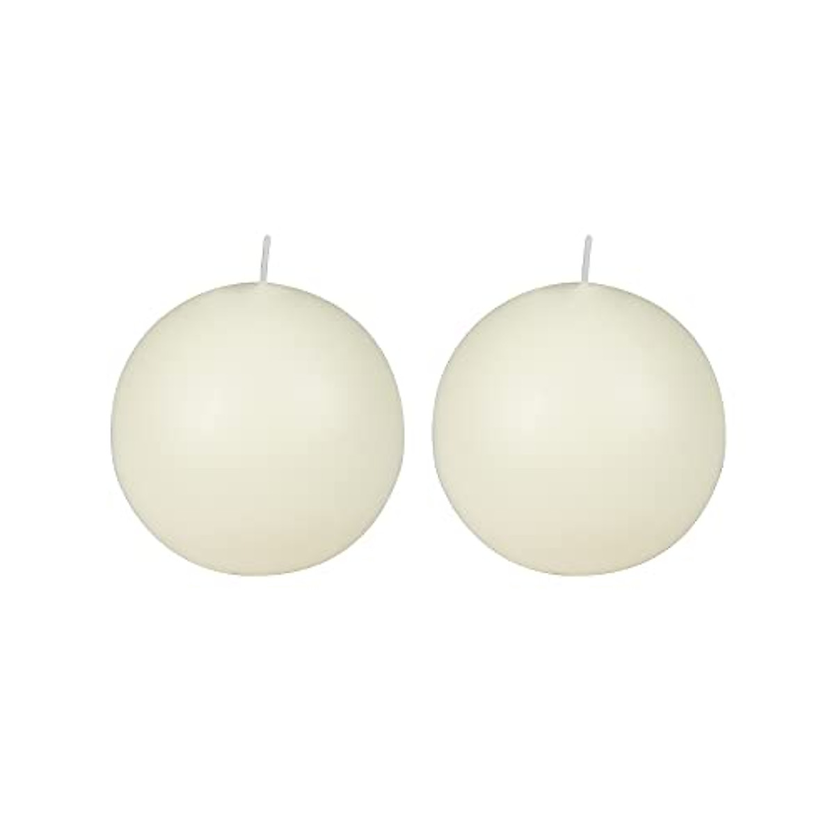 Zest Candle 2-Piece Ball Candles, 4-Inch, Pale Ivory