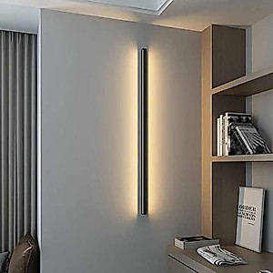 Ozarke Minimalist Creative Long Wall Lamp Modern LED Background Wall Lamp Living Room Bedside Aluminum Wall Light Ligting Sconce (60 inches Hard Wired)